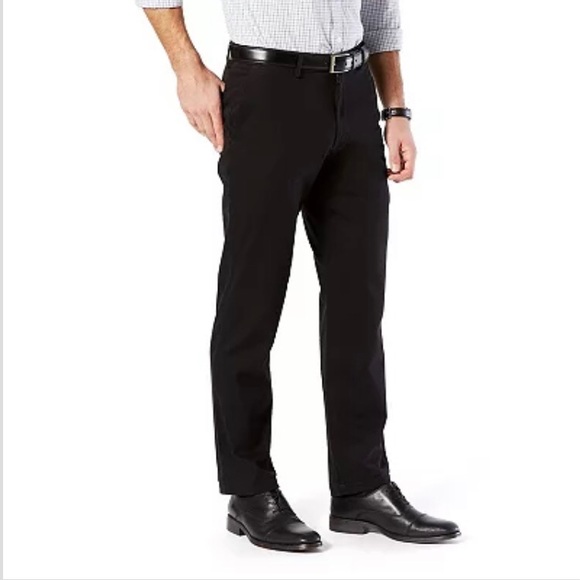 Dockers | Pants | Nwt Dockers Signature Khaki Straight Fit Black 32x 32 ...